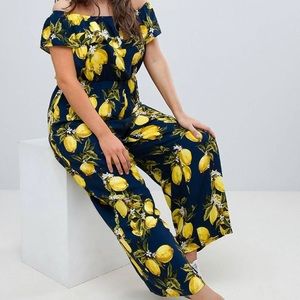 ASOS | Pants & Jumpsuits | Nwt Asos Glamorous Curve Ruffled Jumpsuit In ...